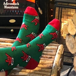 Christmas ILY Socks, Mismatch Option Too, Sign Language Socks, I Love ...