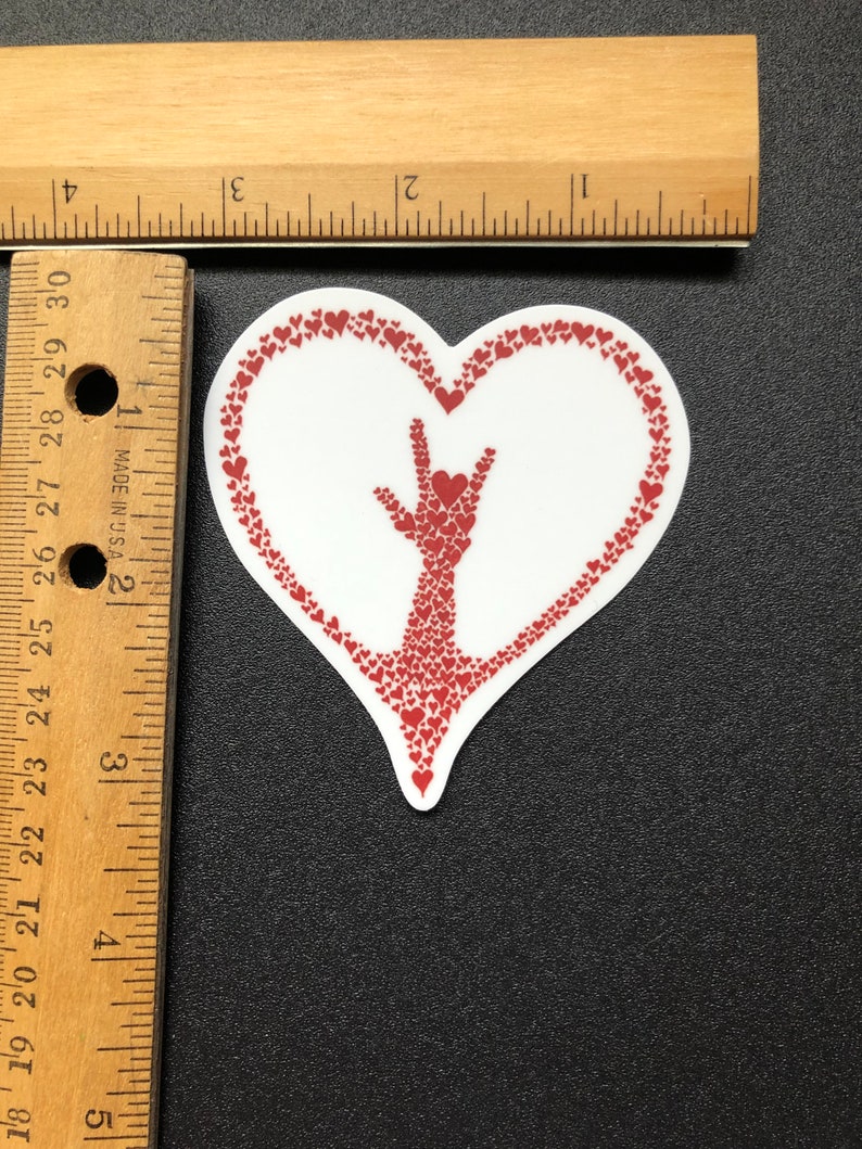 ASL ILY Hand in Heart ASL Sticker - Etsy