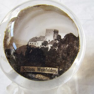 Antique 2-1/8" Round Glass Paperweight, SCHLOSS WEINFELDEN, Switzerland ...