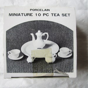 Japan Porcelain Miniature Tea Set, Pink Roses, Gold Trim, in Box (c ...