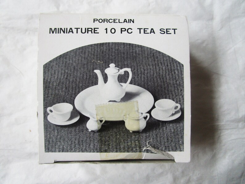 Japan Porcelain Miniature Tea Set, Pink Roses, Gold Trim, in Box (c ...