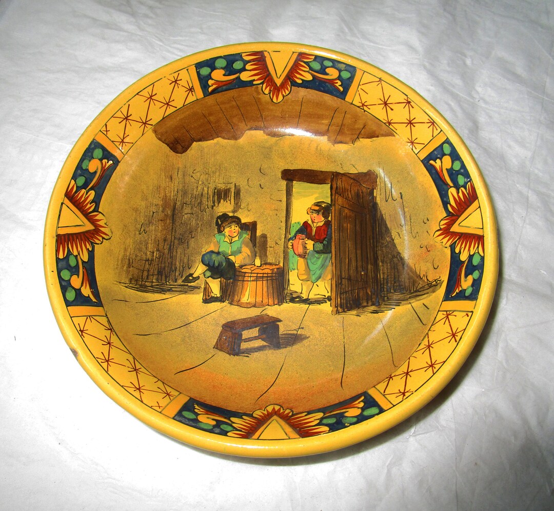 Antique 18c Rouen France Faience Guillebaud Pottery 7.75" Hand Painted ...