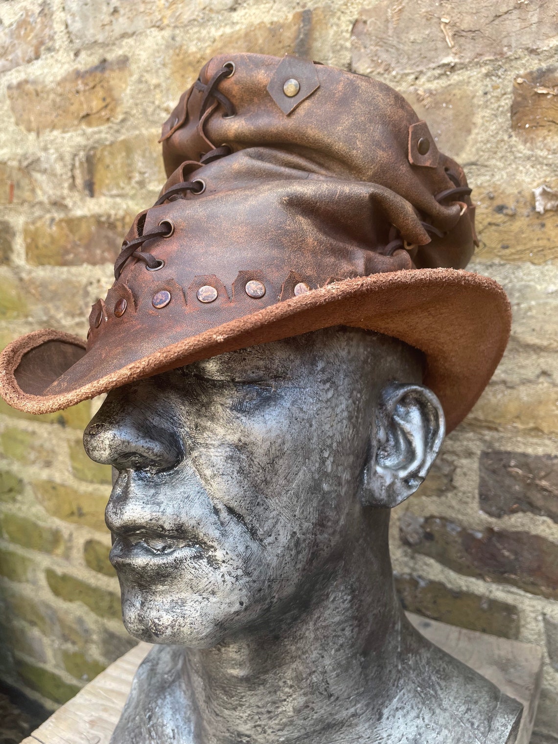 Steampunk LARP 'mad Hatter' Real Leather Top Hat - Etsy