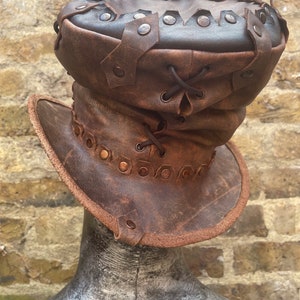 Steampunk LARP 'mad Hatter' Real Leather Top Hat - Etsy