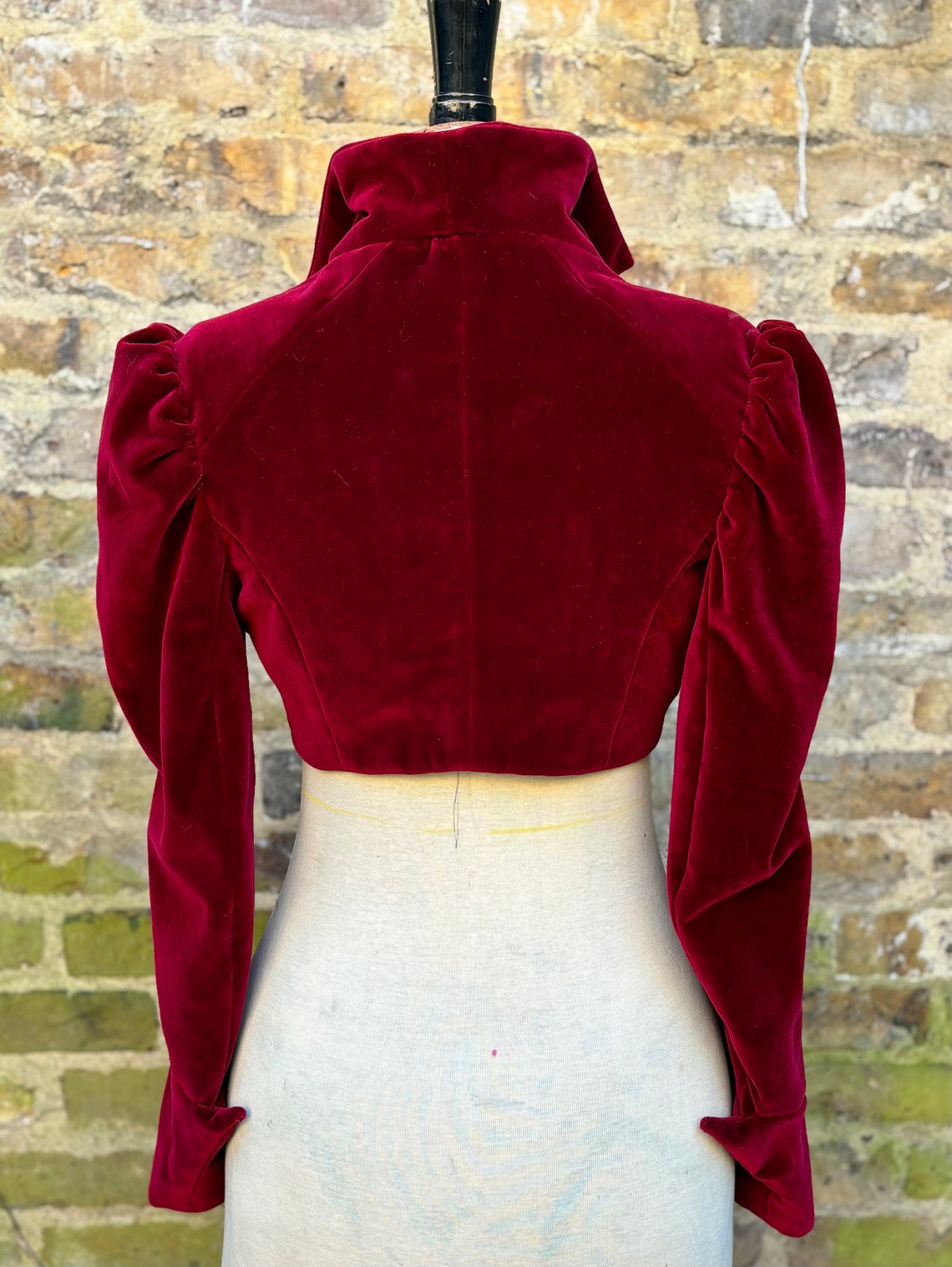 Steampunk Victorian Gothic Vamp LARP Ladies Velvet Jacket With Gathered ...