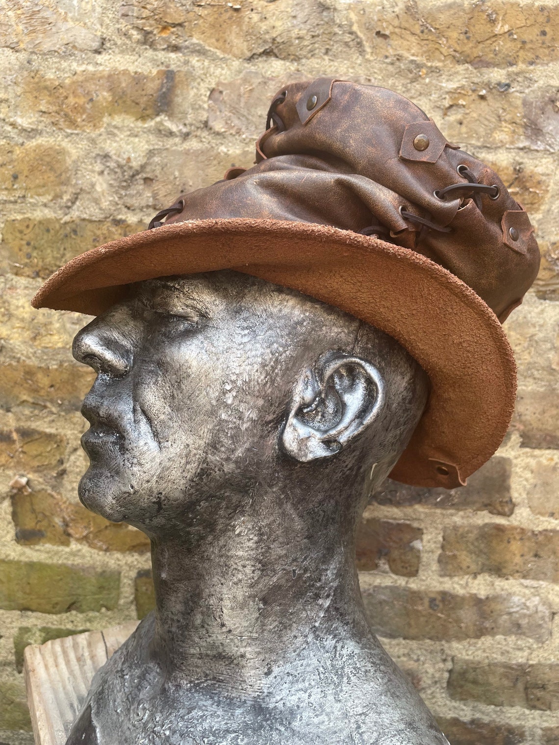 Steampunk LARP 'mad Hatter' Real Leather Top Hat - Etsy