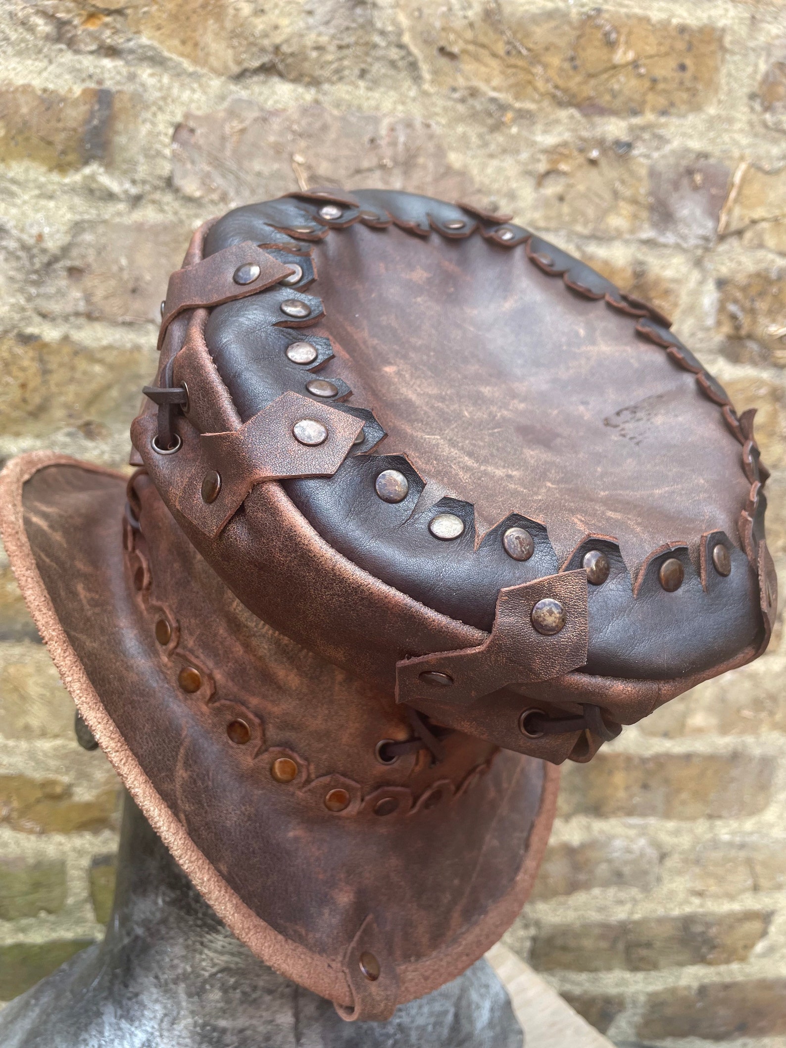 Steampunk LARP 'mad Hatter' Real Leather Top Hat - Etsy
