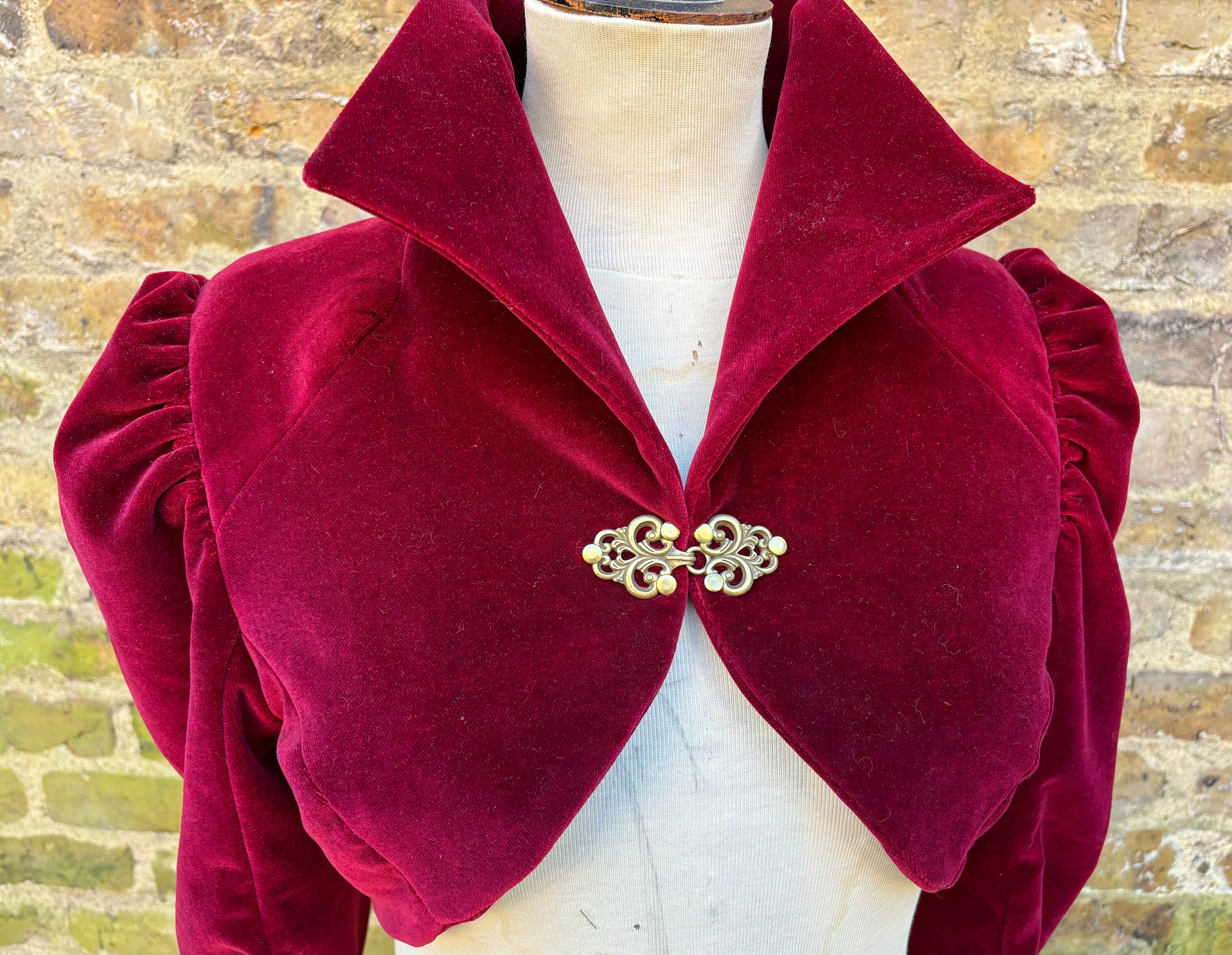 Steampunk Victorian Gothic Vamp LARP Ladies Velvet Jacket With Gathered ...