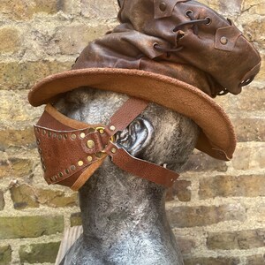 Steampunk LARP 'mad Hatter' Real Leather Top Hat - Etsy