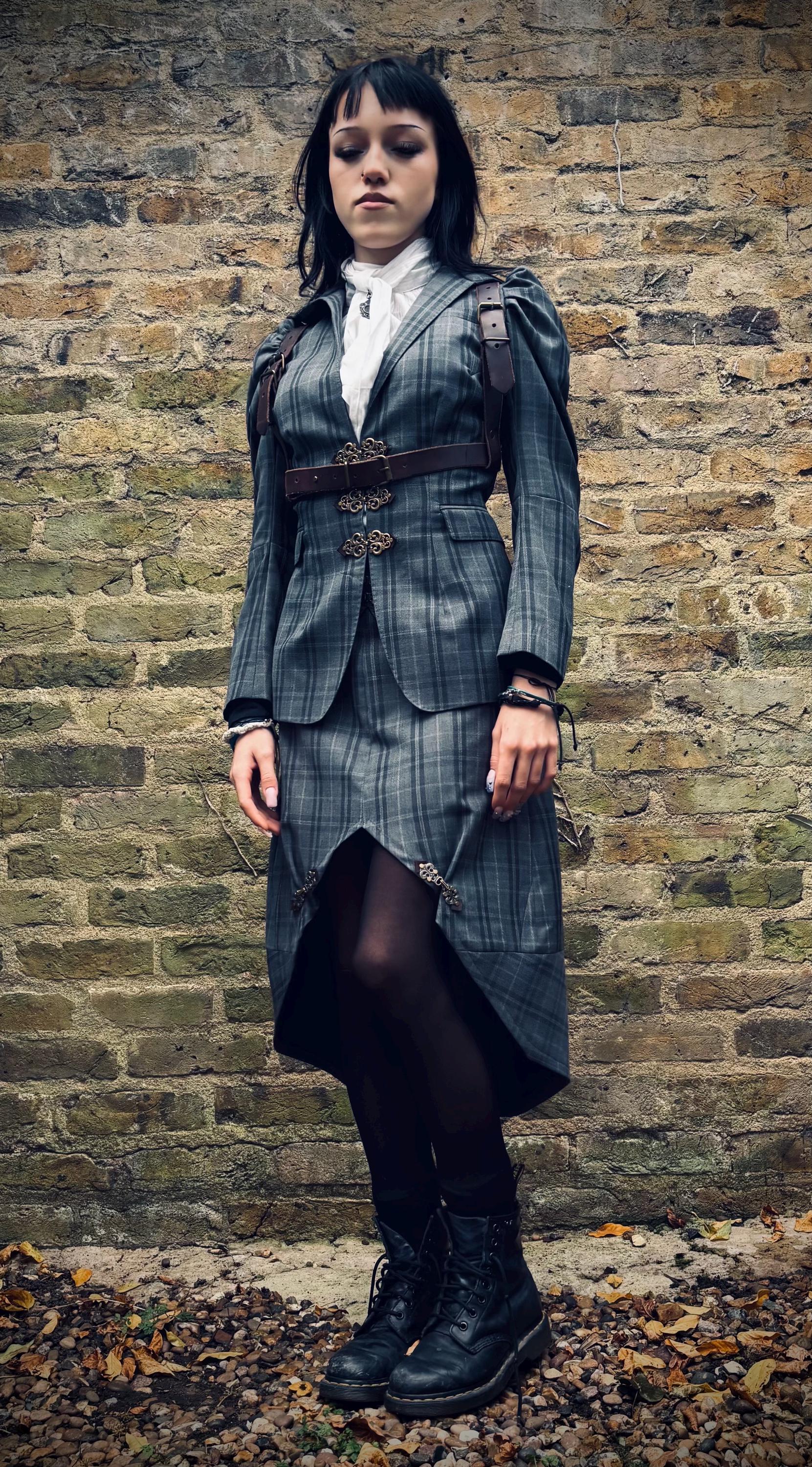 Steampunk Victorian Gothic Vamp LARP Ladies Tailored Check Suit With ...