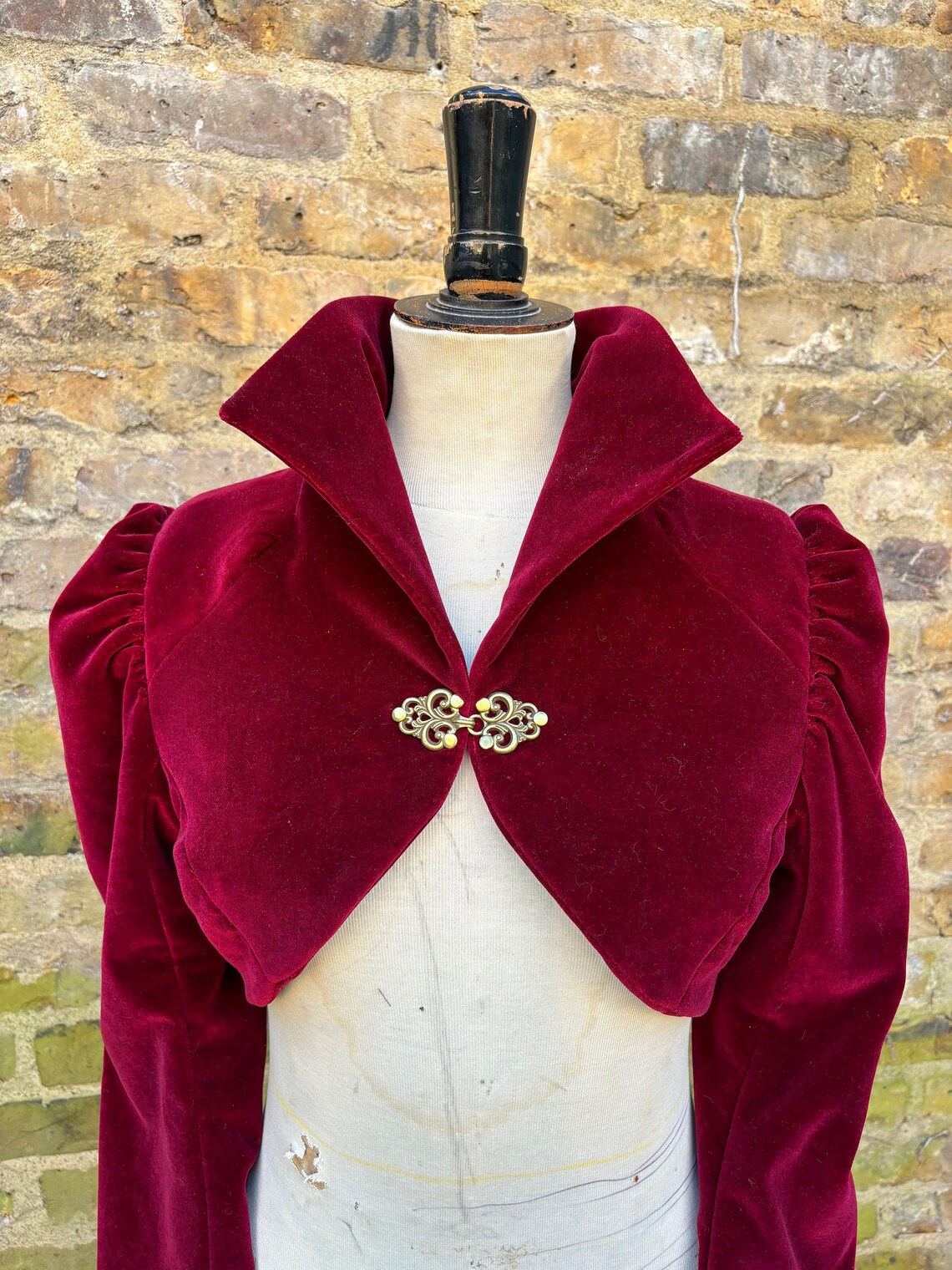 Steampunk Victorian Gothic Vamp LARP Ladies Velvet Jacket With Gathered ...