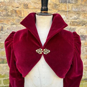 Steampunk Victorian Gothic Vamp LARP Ladies Velvet Jacket With Gathered ...