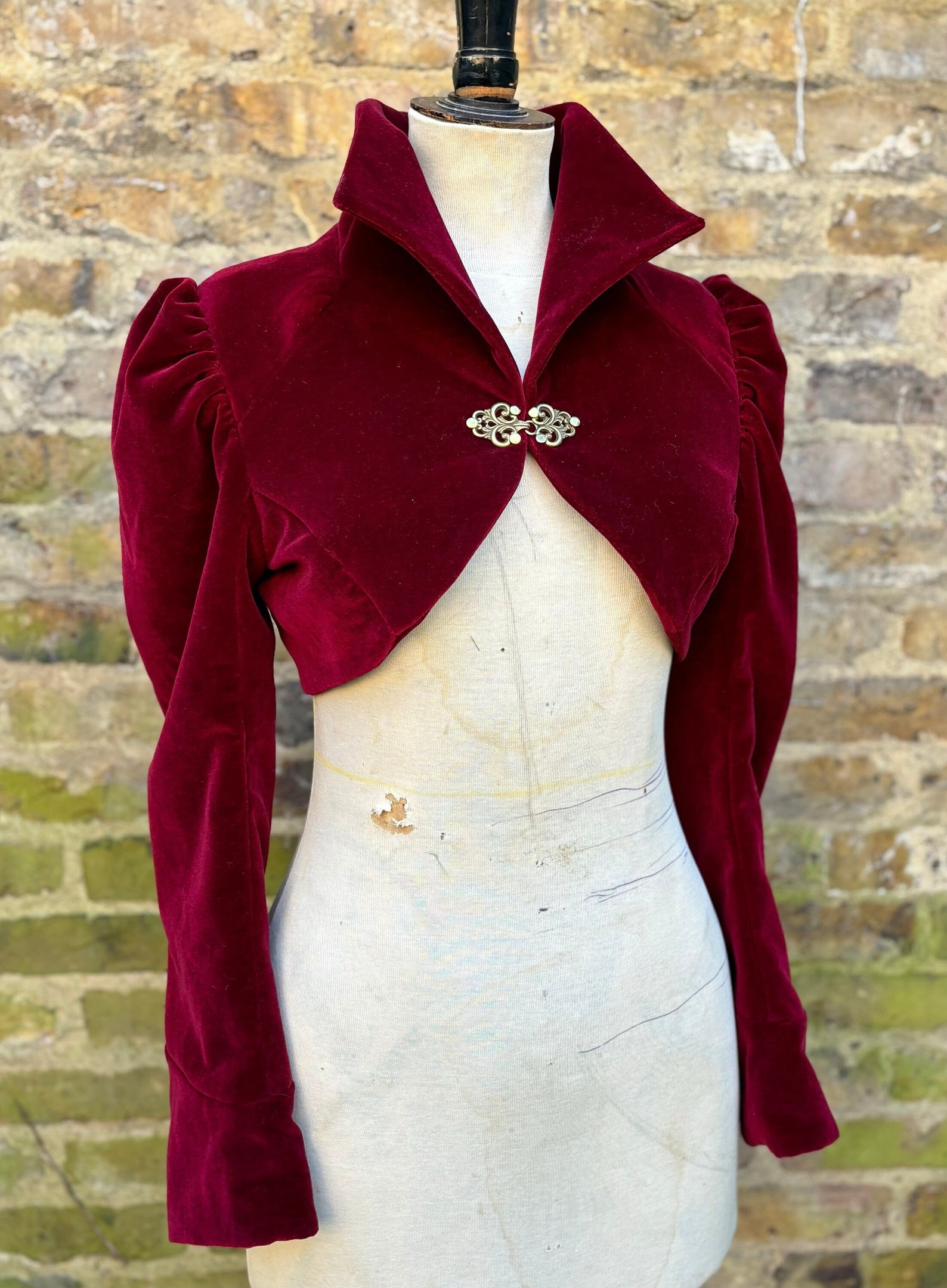 Steampunk Victorian Gothic Vamp LARP Ladies Velvet Jacket With Gathered ...