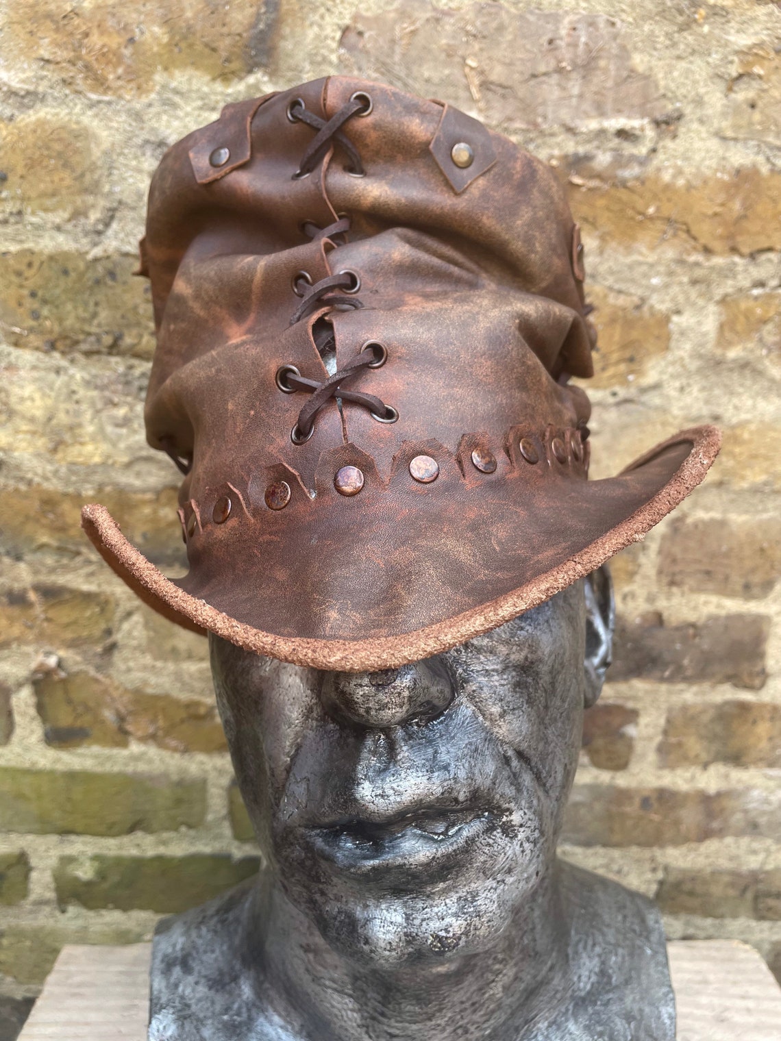 Steampunk LARP 'mad Hatter' Real Leather Top Hat - Etsy