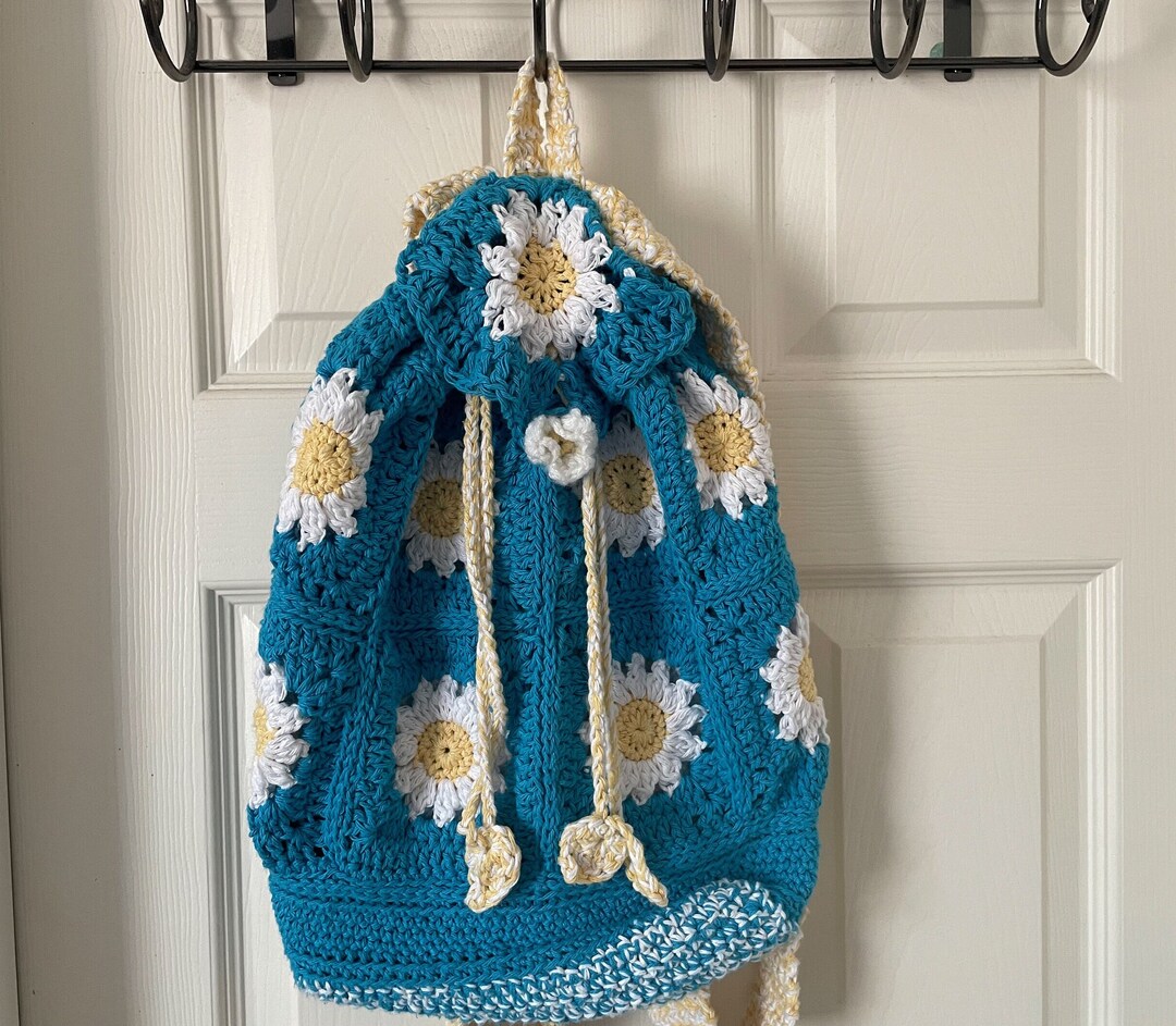 Daisy Granny Square Backpack Handmade Crochet Backpack - Etsy