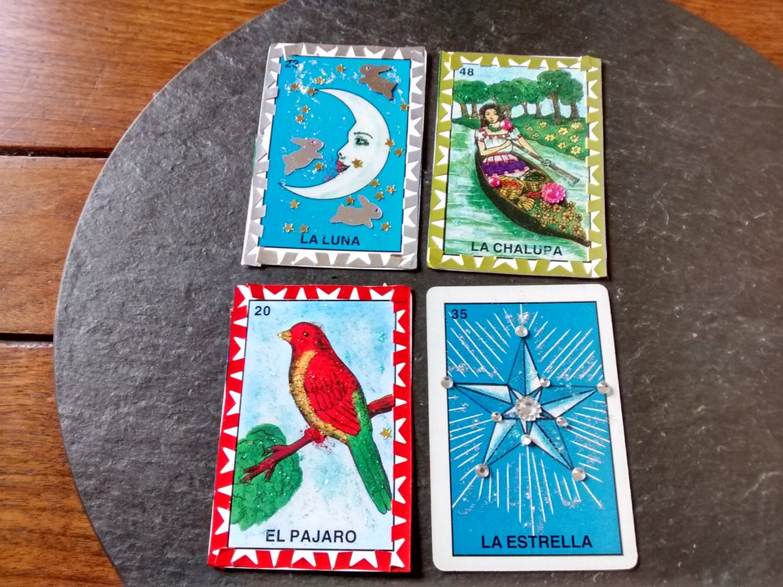 1 Loteria Card Folk Art Mixed Media Collage Art DIY Los - Etsy