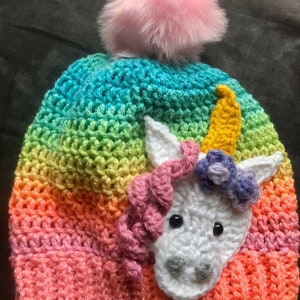 Unicorn Rainbow Winter Hat | Kid Winter Cap | Child Attire | Toddler ...