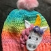 Unicorn Rainbow Winter Hat Kid Winter Cap Child Attire Toddler Hat ...