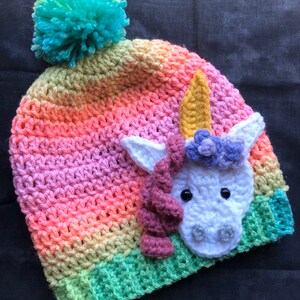 Unicorn Rainbow Winter Hat Kid Winter Cap Child Attire Toddler Hat ...