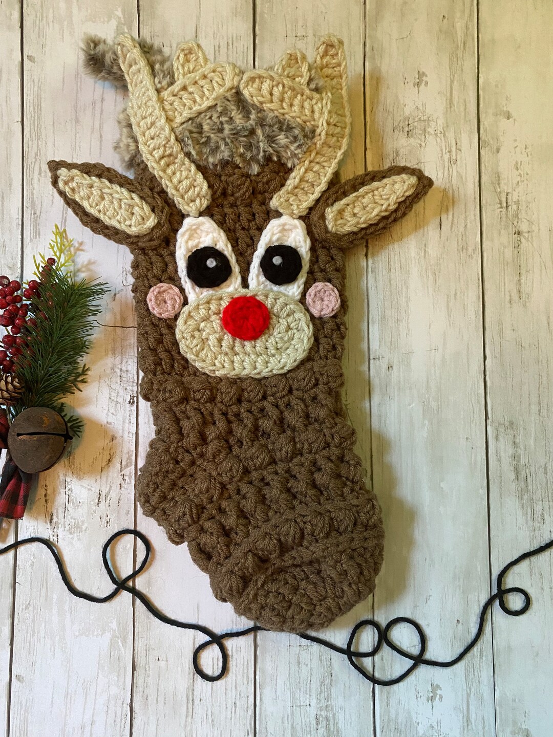 Christmas Stocking/ Reindeer/ Stocking/rudolph/ Christmas Decor/gift ...