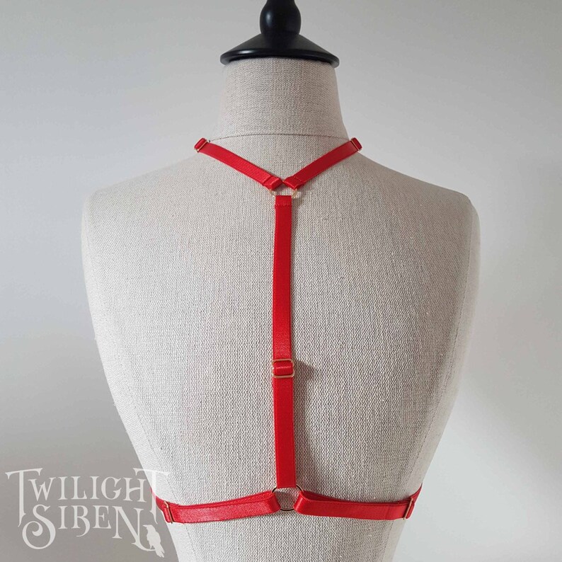 BODY HARNESS LINGERIE / red elastic harness / cage bra | Etsy