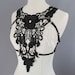 LACE BODY HARNESS Lingerie / Aria Black Lace Elastic Strap Harness ...