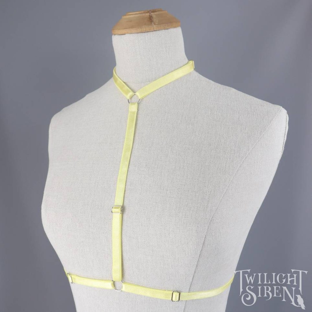 BODY HARNESS LINGERIE / Yellow Elastic Harness / Cage Bra Lingerie - Etsy