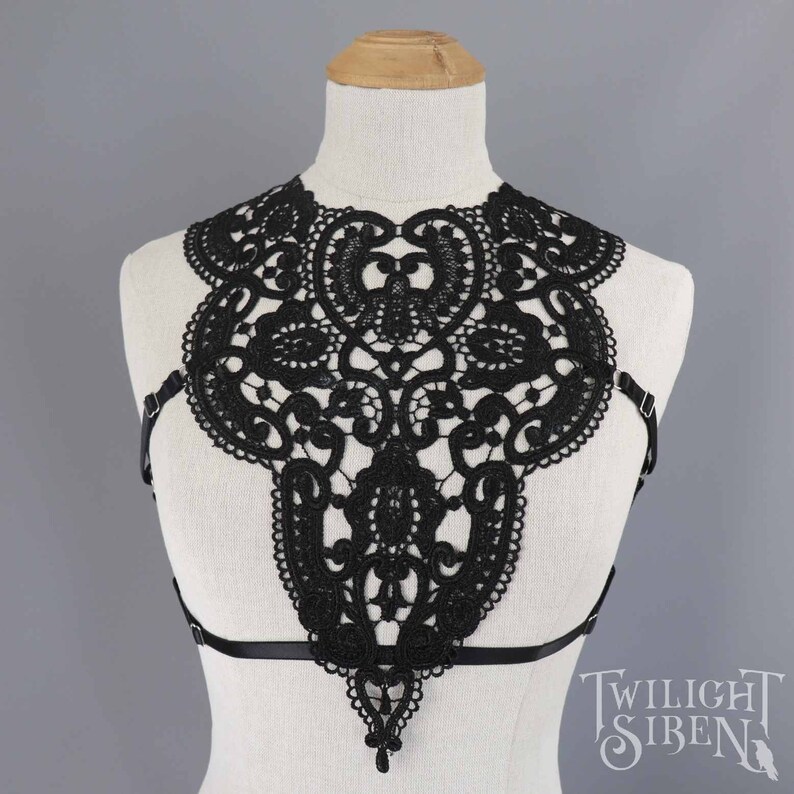 LACE BODY HARNESS Lingerie / Black Lace Elastic Strap Harness - Etsy