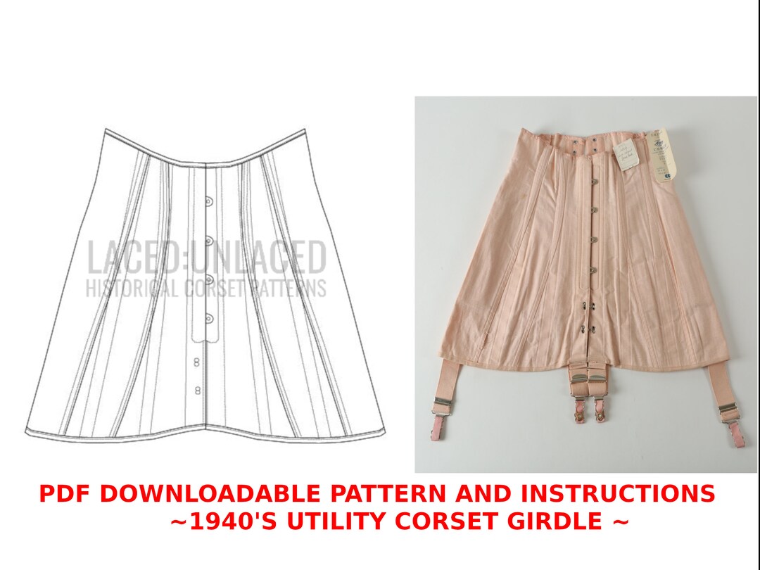 Corset Pattern Pdf, DIGITAL DOWNLOAD AVRO 1940s Corset Pattern, Corset ...