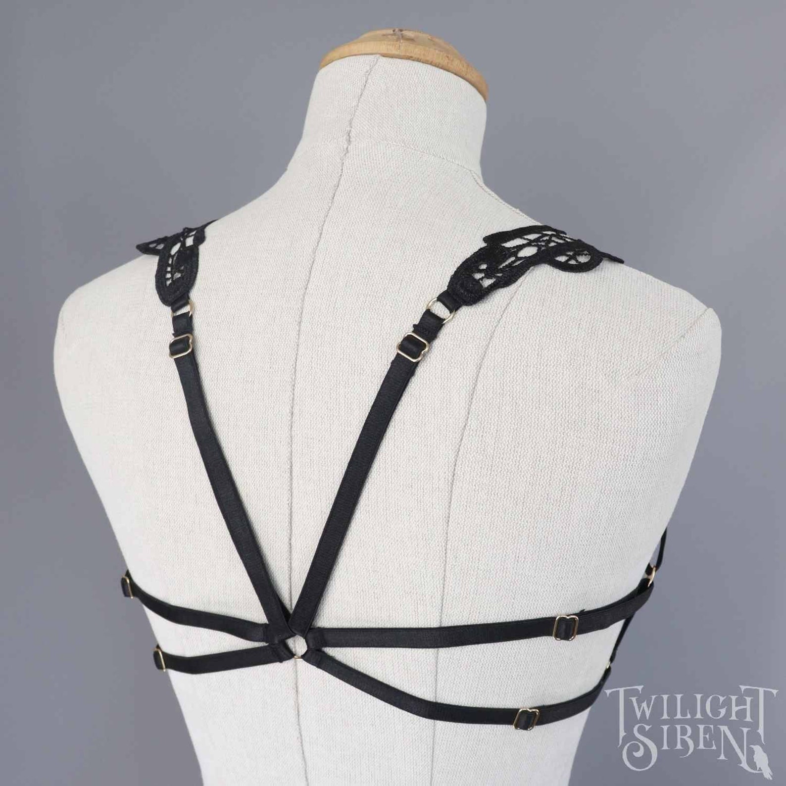 LACE BODY HARNESS Lingerie / Aria Black Lace Elastic Strap - Etsy