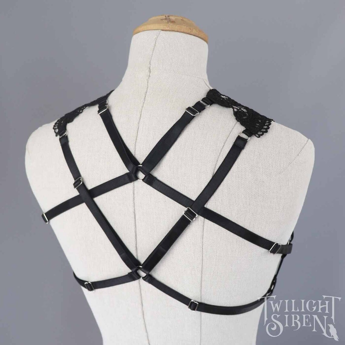 LACE BODY HARNESS Lingerie / Black Lace Elastic Strap Harness - Etsy