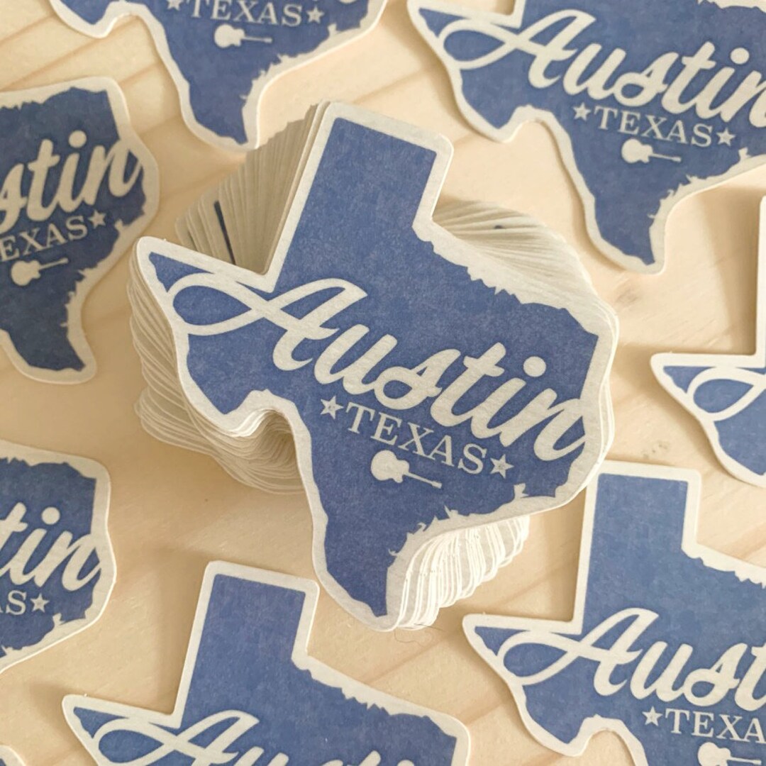 Austin Texas Map Sticker - Etsy