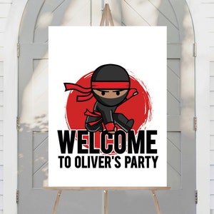 Ninja Party Welcome Sign | Printable Editable Template - Etsy