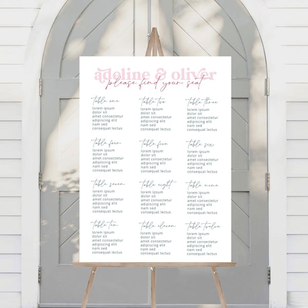 Colorful Seating Chart - Etsy