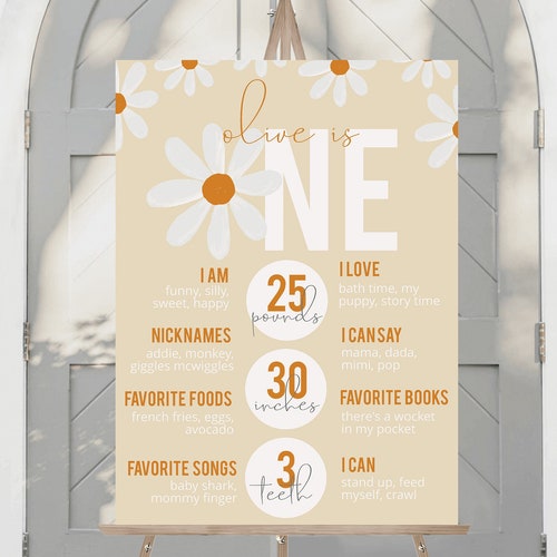 Retro Daisy Second Birthday Party Invitations Printable | Etsy