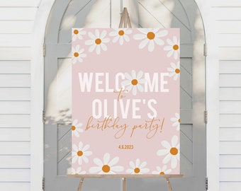 Retro Daisy Happy Birthday Banner Instant Download Printable Bunting ...