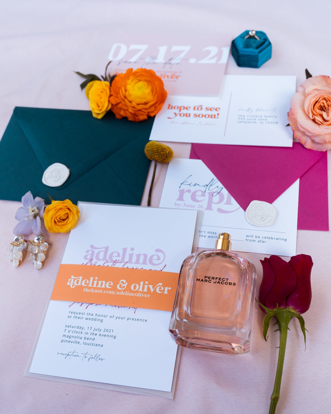 Printable Bright Colorful Wedding Invitation Suite | Invitations, Reply ...