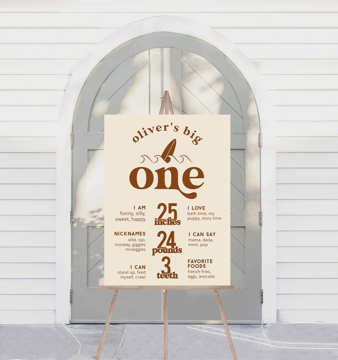 Retro Surf First Birthday Milestone Board | the Big One Printable ...