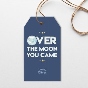 Over the Moon You Came Party Favor Tags | Editable Download - Etsy