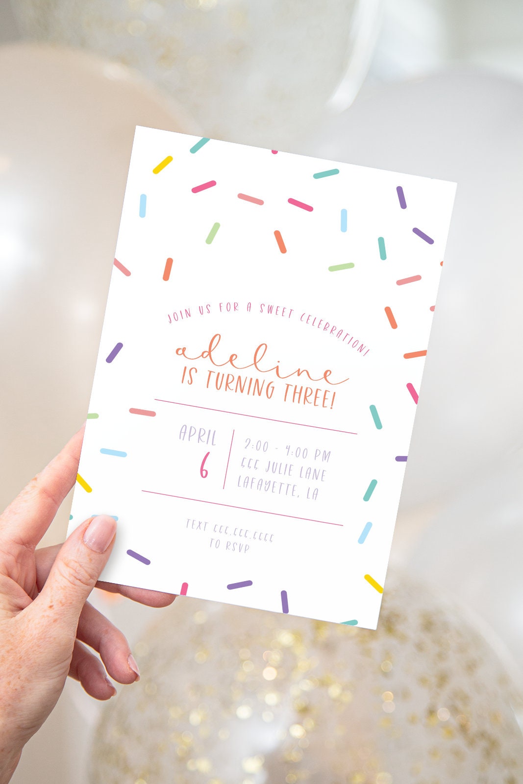 Sweets Sprinkles Birthday Party Invitations | Instant Digital Download ...