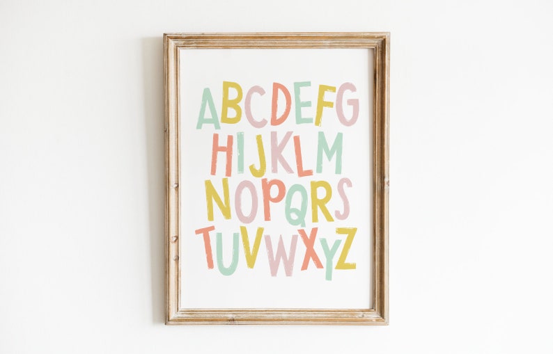 Colorful Alphabet Printable Abcs Classroom or Playroom Wall - Etsy