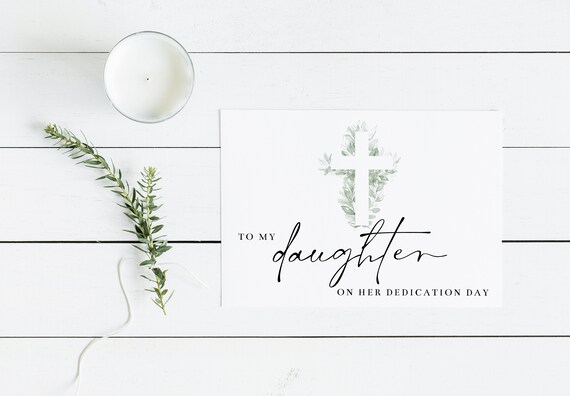 Printable to My / Our Daughter on Her Dedication Day Card | Etsy
