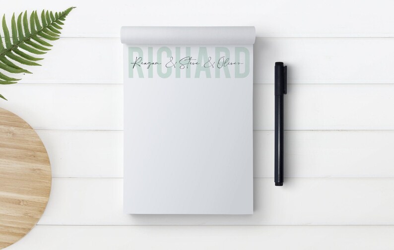 Custom Family Names Notepad Personalized Memo Pad Gifts | Etsy