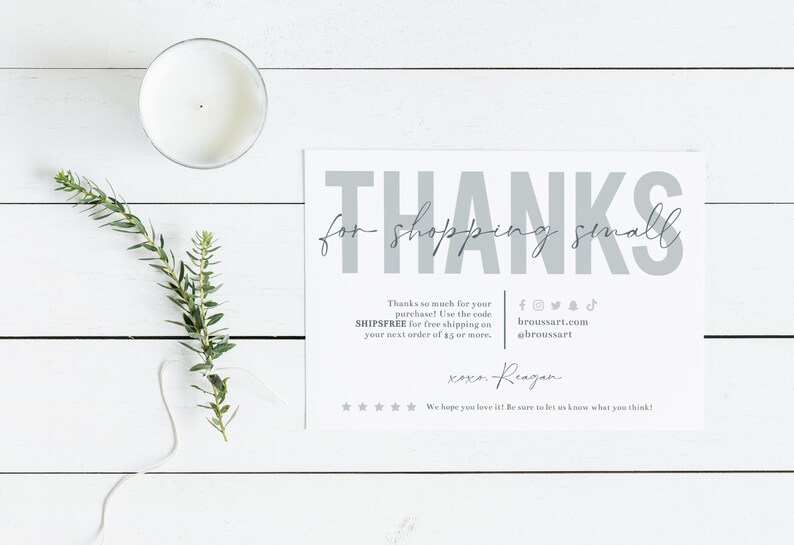 Printable Small Business Drop in Cards Editable Thank You - Etsy