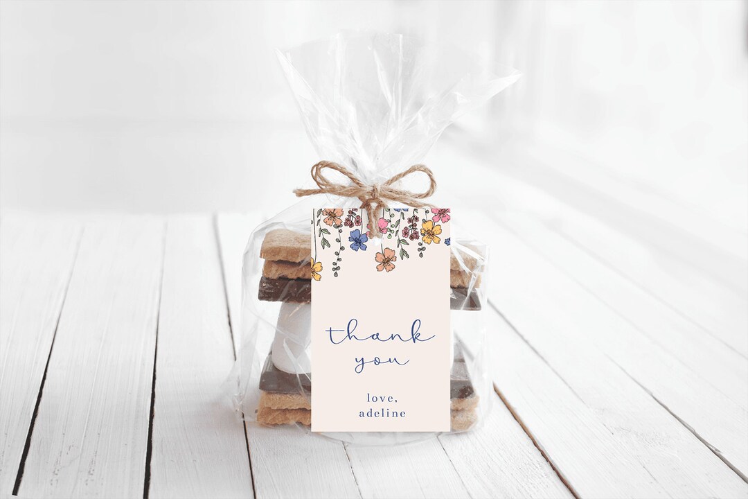 Wildflower Birthday Party Favor Thank You Tags | Printable Instant ...