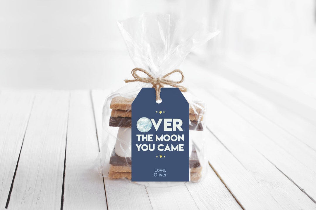 Over the Moon You Came Party Favor Tags | Editable Download - Etsy