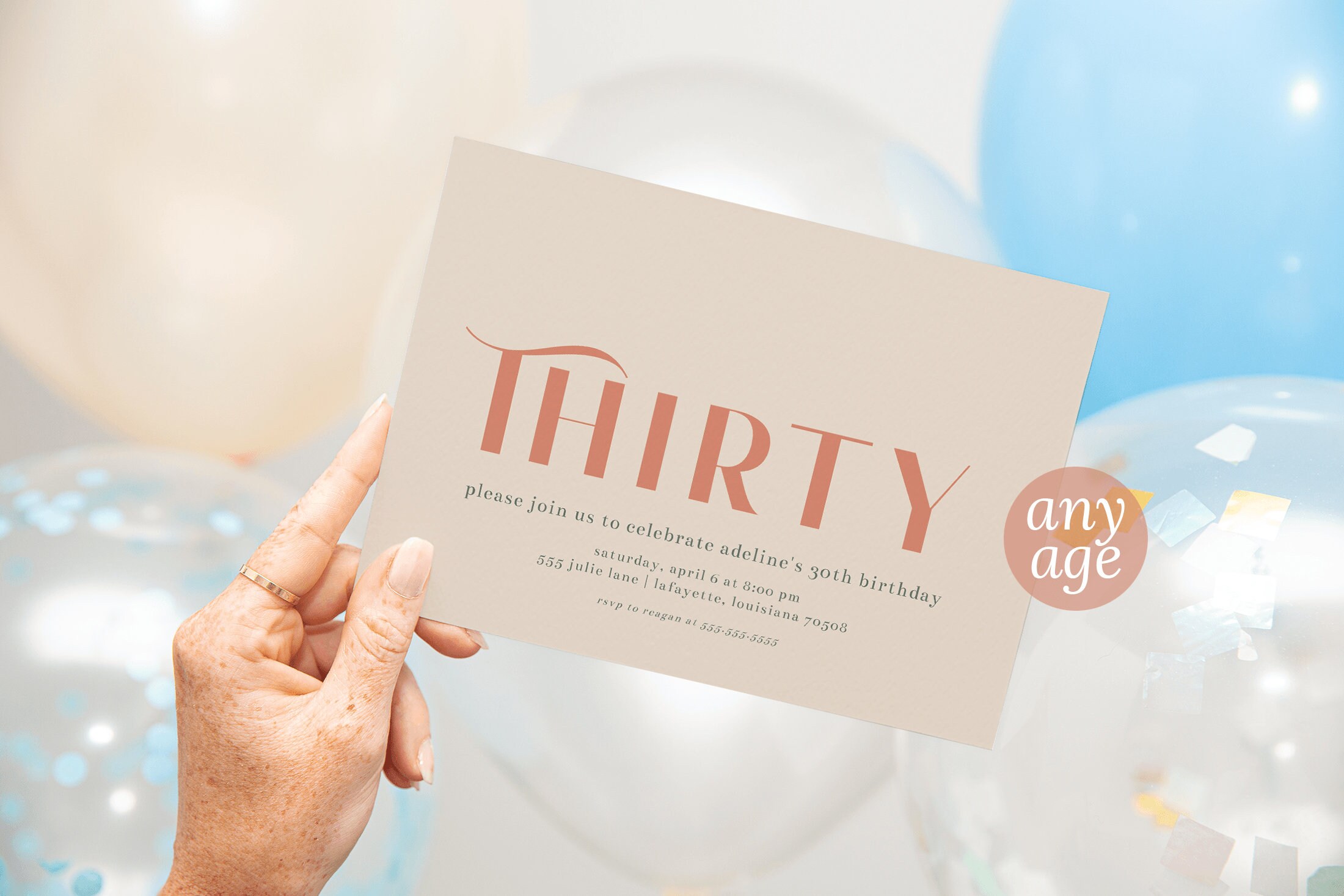Modern Birthday Party Invitations Printable Instant Download - Etsy