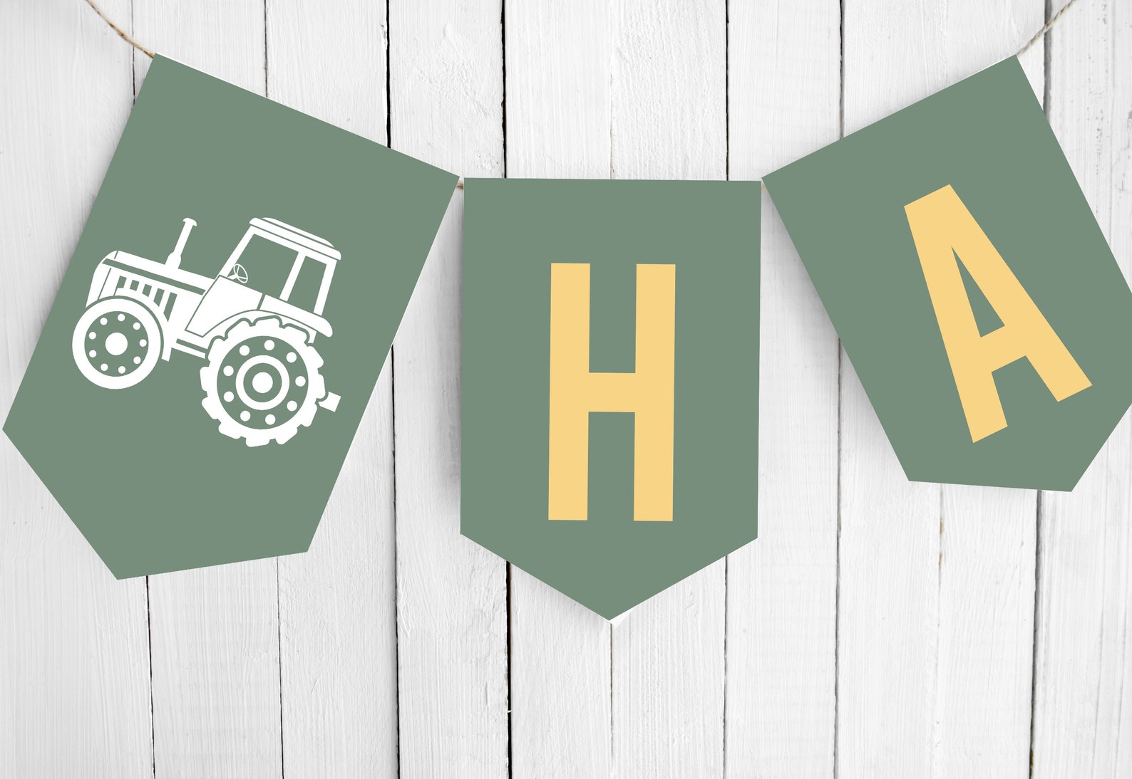 Printable Tractor Birthday Banner Instant Download Modern - Etsy