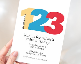Third Birthday Invitation - Etsy