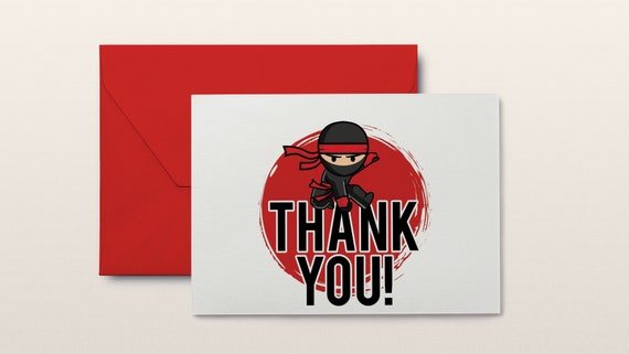 Printable Ninja Thank You Cards | Etsy